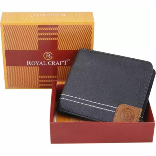 Buy Royal Craft Men Black Artificial Leather Wallet (3 Card Slots ...