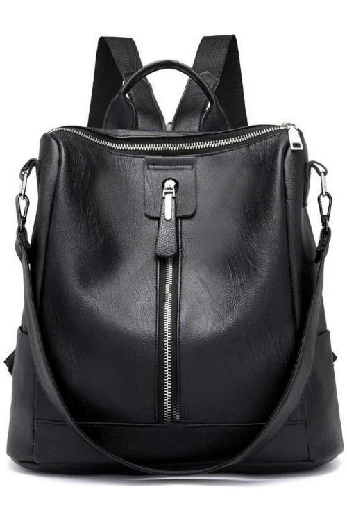 Buy FORCE 1 Black Artificial Leather Stylish Backpack 9L Online at Best ...
