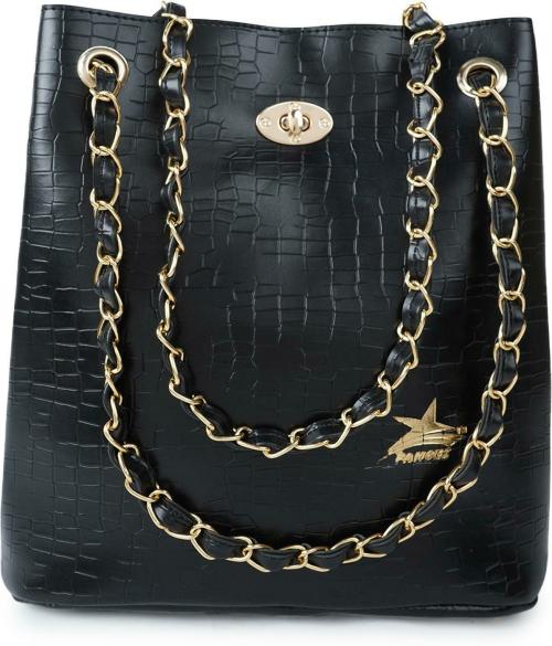 Buy Fances Black Shoulder Bag Casual, Formal Croco Shoulder Bag Online ...