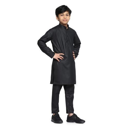 Buy TAHVO Boys Black cotton kurta set Online at Best Prices in India ...
