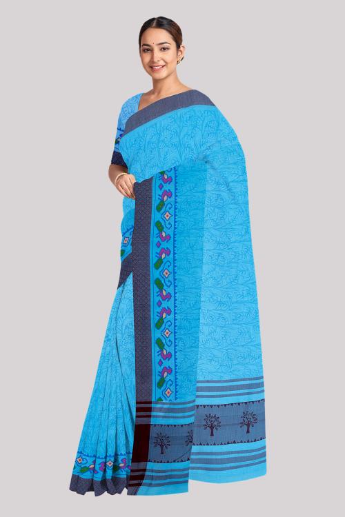 Buy KSR HANDLOOMS KERALA COTTON PRINT SAREE Online at Best Prices in ...
