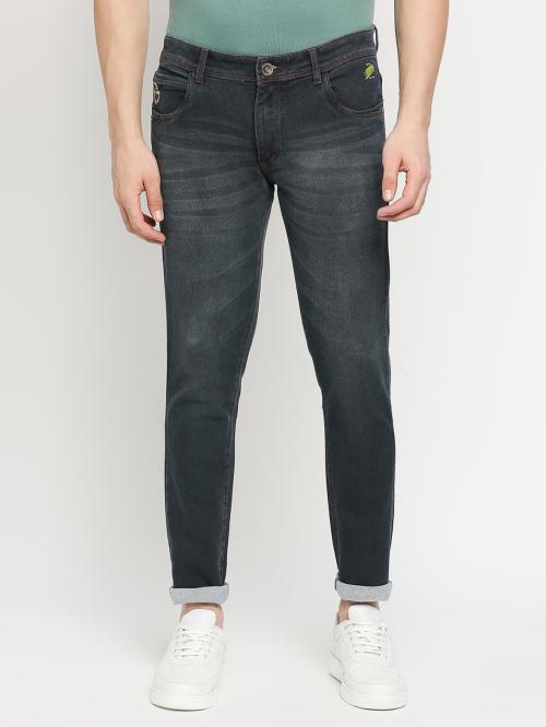 Buy TCI TRUE COLORS OF INDIA Dark Grey Men's Slim Fit Stretchable ...