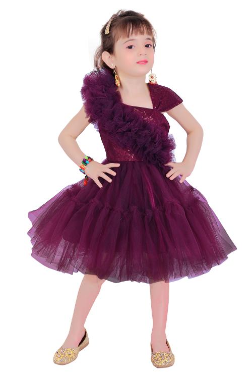 Buy My Lil Princess_Sequen Purple Frock for Girls Online at Best Prices ...