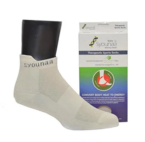 Buy Syounaa Beige Celliant Therapeutic Sports Socks For Men (Pack Of 1 ...