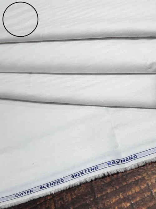 Buy Raymond Self Design Cotton Blended White Shirt Fabric in Box ...