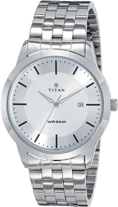 Buy Titan Silver Dial Silver Strap Analog Watch For Men - (1584SM03 ...