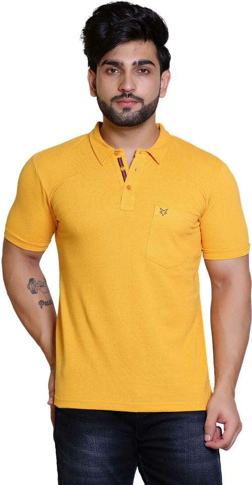 Buy Star Fox Yellow Solid Cotton Blend T Shirt (M) Online at Best Prices in India - JioMart.