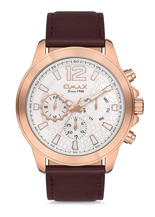 Buy OMAX Chronograph Brown Watch white Dial With Brown Strap for Men ...