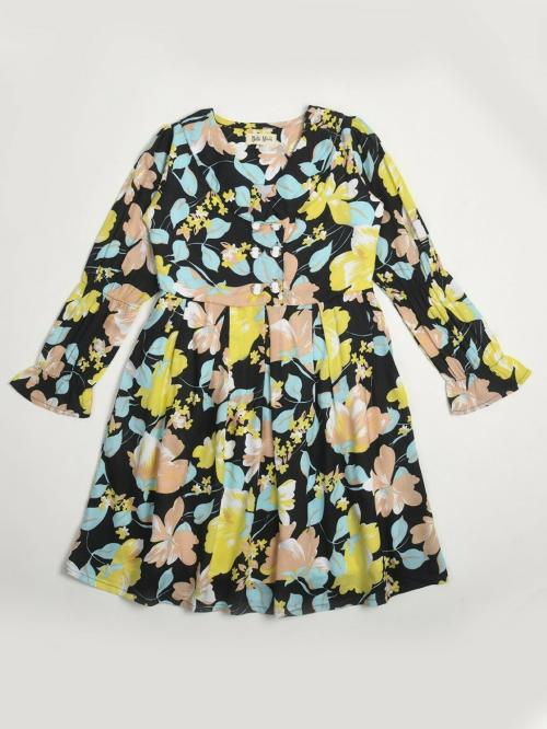 Buy Bella Moda Girls Fit and Flair Printed Full Sleeve Casual Wear ...