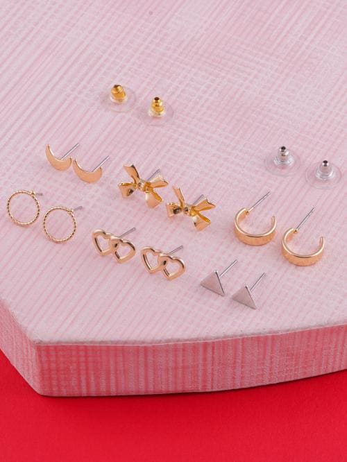 Buy LYRISS 6 Pairs Earrings Combo Set Latest Stylish Crystal Pearl ...