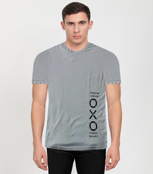 Buy STITCH KNOT Round Neck OXO Print Grey Online at Best Prices in ...