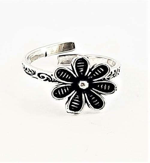 Buy Yash Jewels Emporium Silver-Plated Brass Adjustable Classic Ring ...