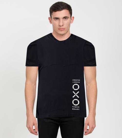 Buy STITCH KNOT Round Neck OXO Print Black Online at Best Prices in ...