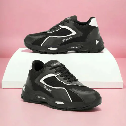 Buy Ranway Shoe GenZ Faux leather Casual Shoes for men-Black Online at ...