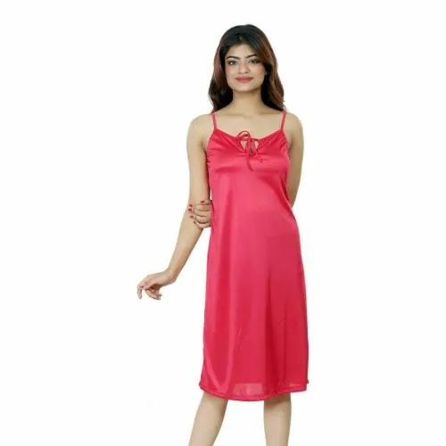 Buy Nivcy Solid Satin Women True Red Nightwear Online at Best Prices in ...