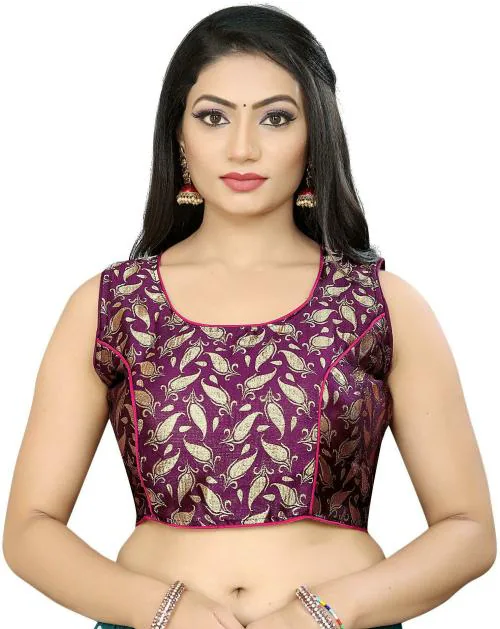 Buy Hyphoria Women Maroon Jacquard Woven Design Blouse Online at Best ...