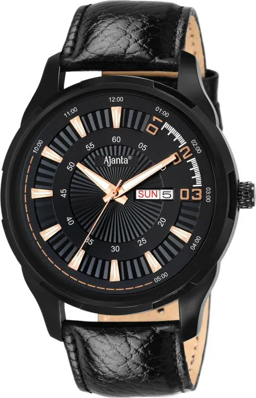 Buy Ajanta Quartz Analog Black Dial Black Strap Watch For Men Online at ...
