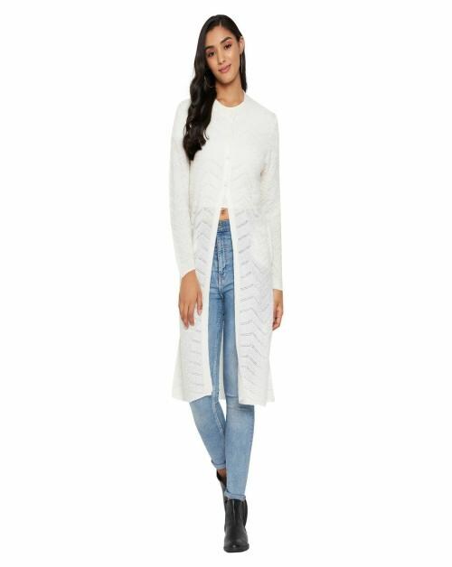 Buy CLAPTON Casual Acrylic Blend Round Neck Full Sleeve Button Extra ...