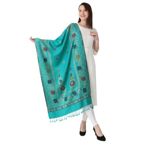 Buy EVAZ Stylish Woolen Stoles For Women's -New Green Online at Best ...
