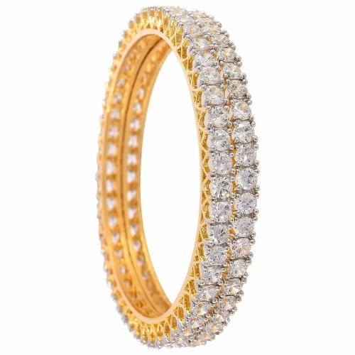 Buy Kaleera American Diamond Gold Plated Traditional CZ White Diamond ...