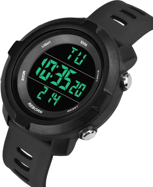 Buy Reborn Digital Watch Black Dail Strap Wrist Digital Watch for Men ...