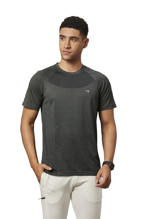 Buy BODYMARK Olive Men's Round Neck Sports Half Sleeve T-Shirt Online ...