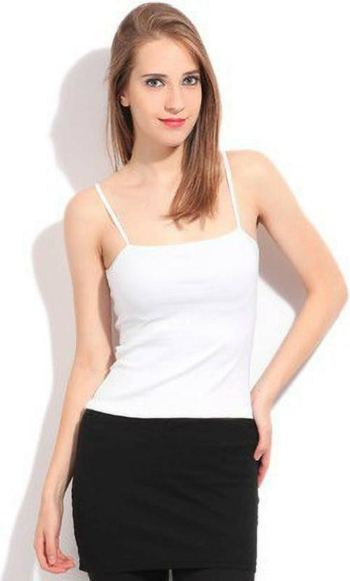 Buy Red Rose White Solid Cotton Spandex Camisole (XL) Online at Best ...