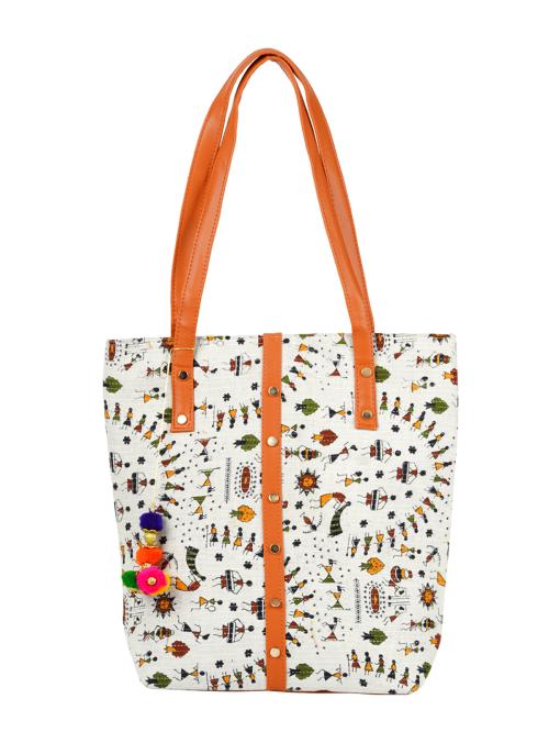 Buy Bulbul - Cream Faux Leather Shoulder Bag Online at Best Prices in ...