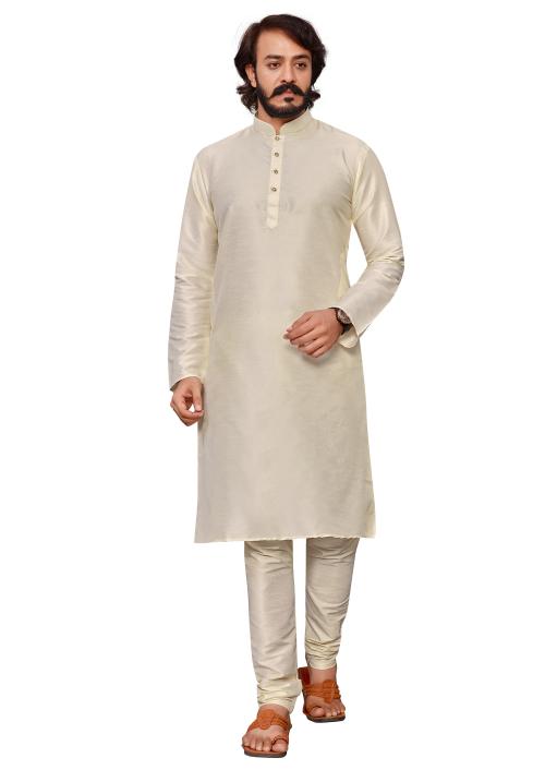 Buy EARTH ART SILK SELG DESIGN KURTA FOR MENS WHITE XXL Online at Best ...