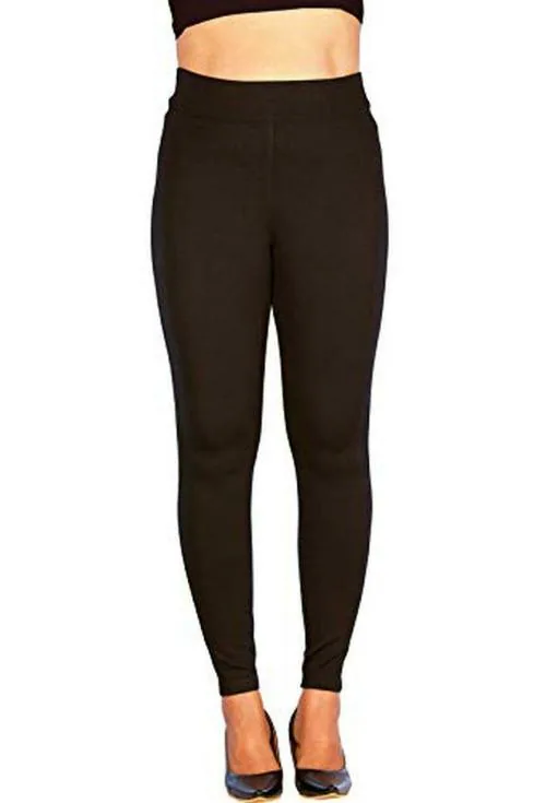 Buy Belore Slims Women Black Footed Length Slims with Elastic Waist ...