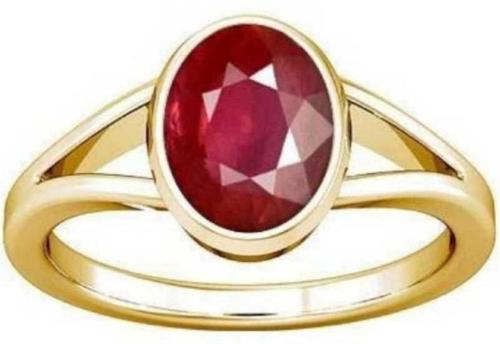 Buy Chopra Gems & Jewellery Gold Plated Brass Ruby Manik Ring (Men and ...