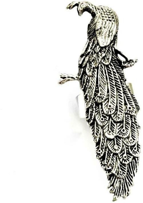 Buy Yash Jewels Emporium Silver-Plated Brass Adjustable Classic Ring ...