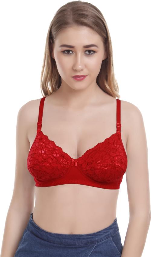 Buy Alishan Red Cotton Blend T-Shirt Non Padded Bra - 30B Online at Best Prices in India - JioMart.