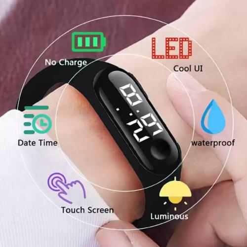 Flexcy Digital Black Dial Black Strap Watch For Boys And Girls - JioMart