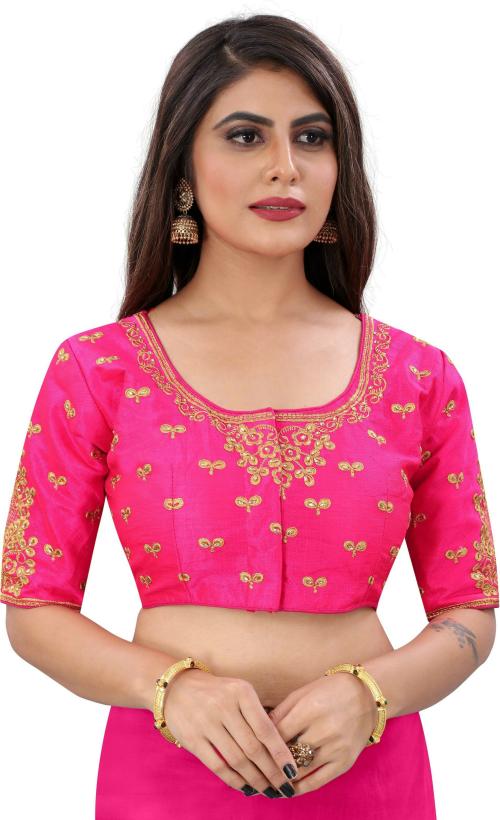 Buy Jay Pal Women Pink Art Silk U-Neck Blouse Online at Best Prices in ...