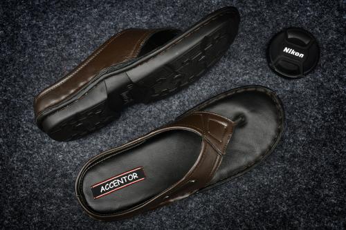 Buy DINOY Genuine Leather Slip On Slippers for Men (Coffee Brown ...