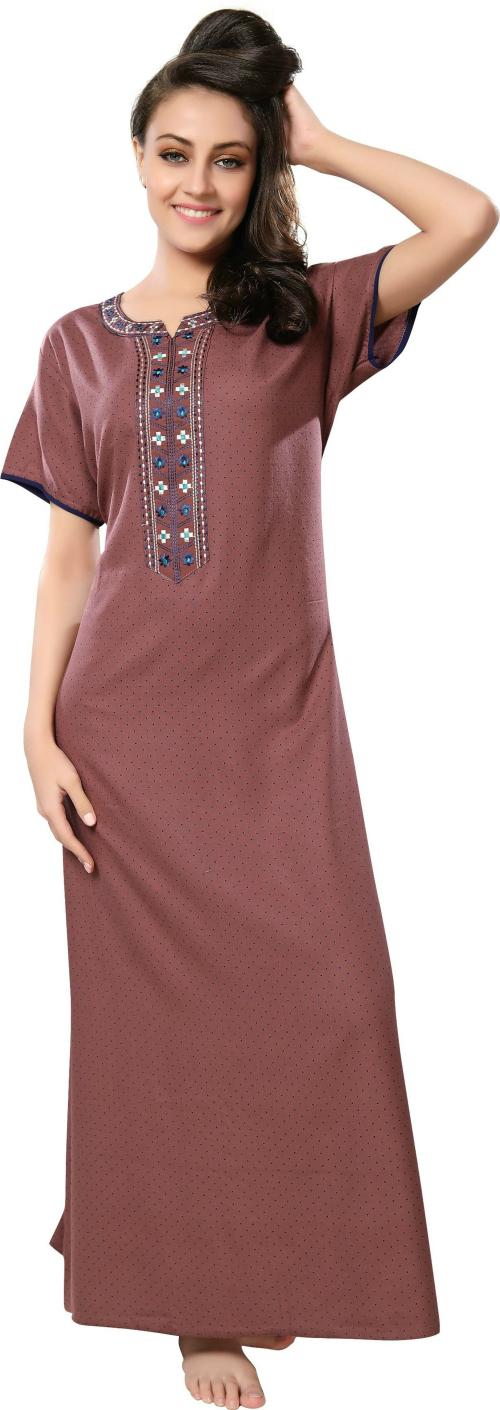 Buy Pearl Night Wears Womens Purple Alpine Nighty - Large Online at ...