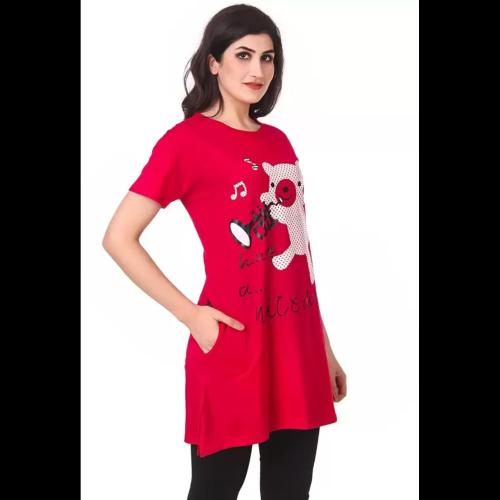 Buy KANCHAN WORLD Women Printed Round Neck Cotton Blend Rani T-Shirt ...