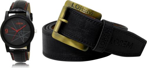 Buy Lorem Analog Black Watch for Men (PE-BL01-LR08 ) Online at Best ...