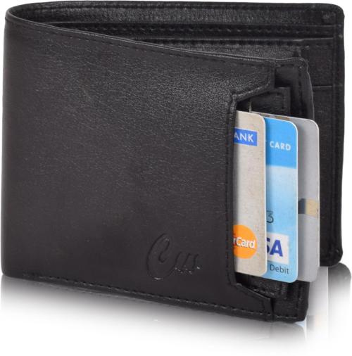 Buy Sonrisa Black Genuine Leather 10-Slots Wallet For Men Online at ...