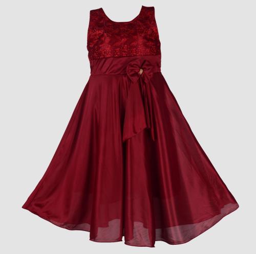 Buy 9stiches Maroon Colour Long Frock For Girls Online at Best Prices ...