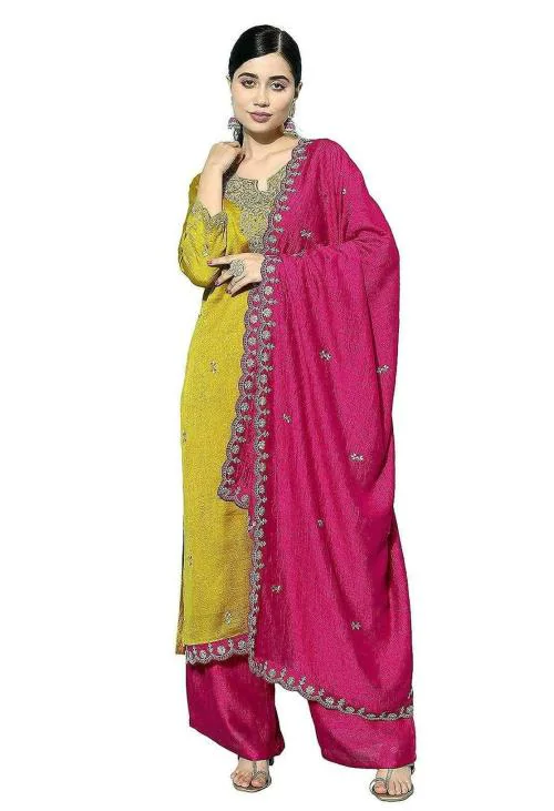 Buy ROZLAND Kurta Palazzo Set for Women - Poly Georgette Foil Printed ...