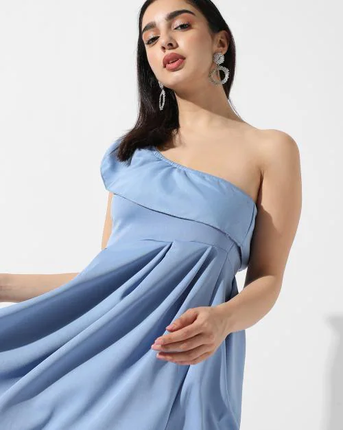 Buy Campus SUtra women's Light Blue One-Shoulder Dress Online at Best Prices in India - JioMart.