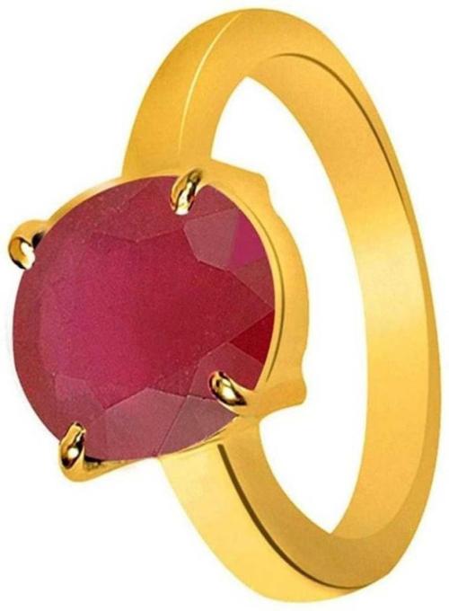 Buy Chopra Gems & Jewellery Gold Plated Brass Ruby Manik 6.50 Ratti Panchdhatu Stone Ring (Men ...