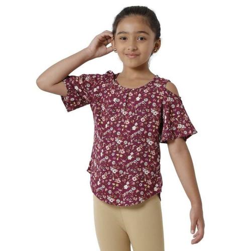Buy De Moza Girls Brown Printed Rayon Top - 10 to 11 Years Online at ...