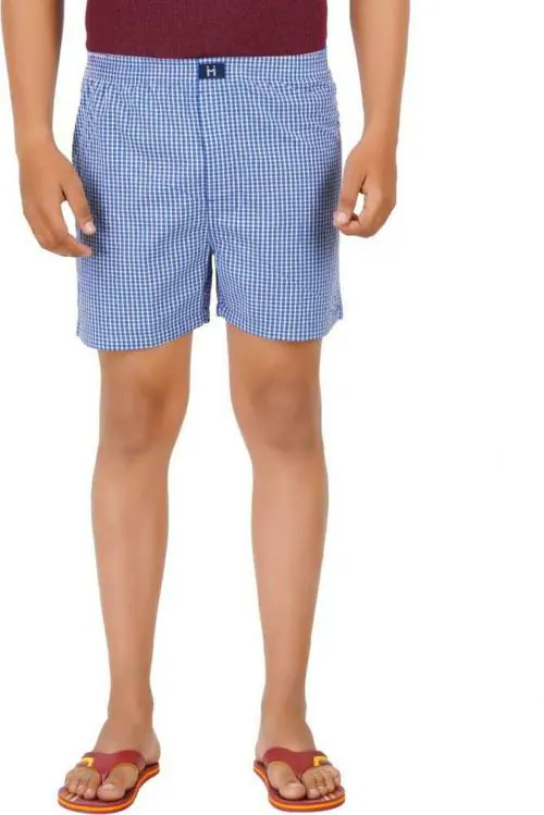 Buy MERINO Blue Checkered Pure Cotton Boxer - XL Online at Best Prices ...