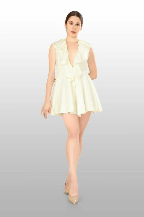 Buy Heli Dule Off White Mini Sundress Extra Small Online at Best Prices ...