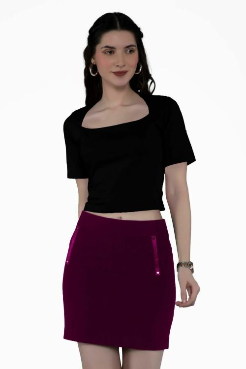 Buy AD2CART VA4133 Women Triangle Neck Half Sleeve Stylish Crop Top for ...