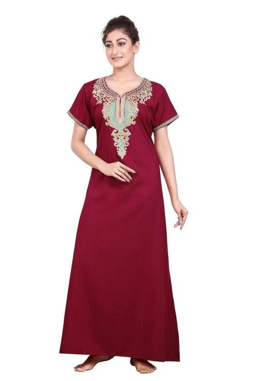 Buy Antara Women Maroon Night Dress Online at Best Prices in India ...