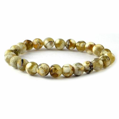 Buy Reiki Crystal Products Fire Agate Bracelet Round Bead 8 mm Bracelet ...